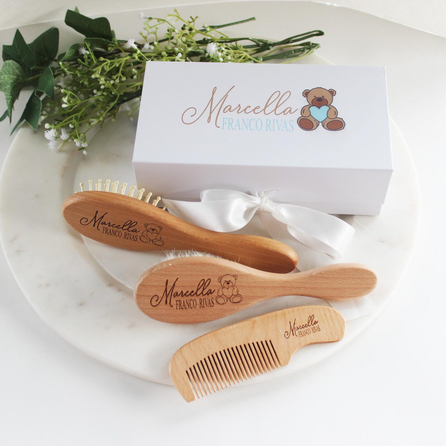 Teddy Bear Baby Brush Set – Forever Personalized